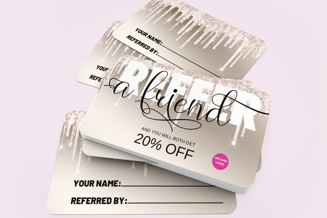 Referral Cards Referral Card Template Referral Program Tell | Etsy