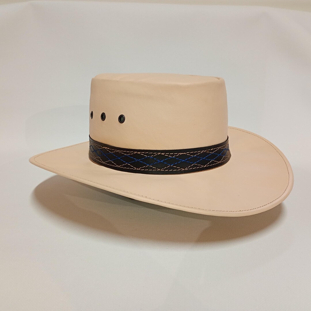 Swagman Leather Kangaroo Leather Sapphire Fedora Hat 3" (7.5cm) Brim ...