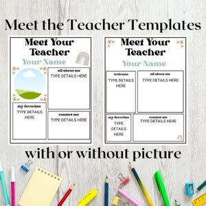 Customizable Meet the Teacher Template, Boho Rainbow Meet the Teacher ...