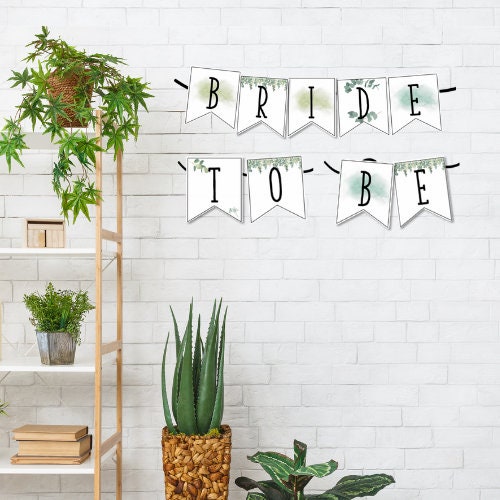 Editable Greenery Bunting, Printable Plant Banners, Eucalyptus DIY ...