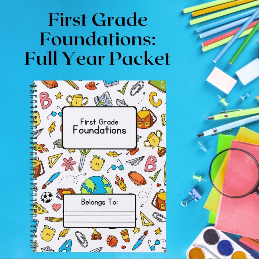 First Grade Homeschool Daily Work Packet: 221 Printable Pages (PDF ...