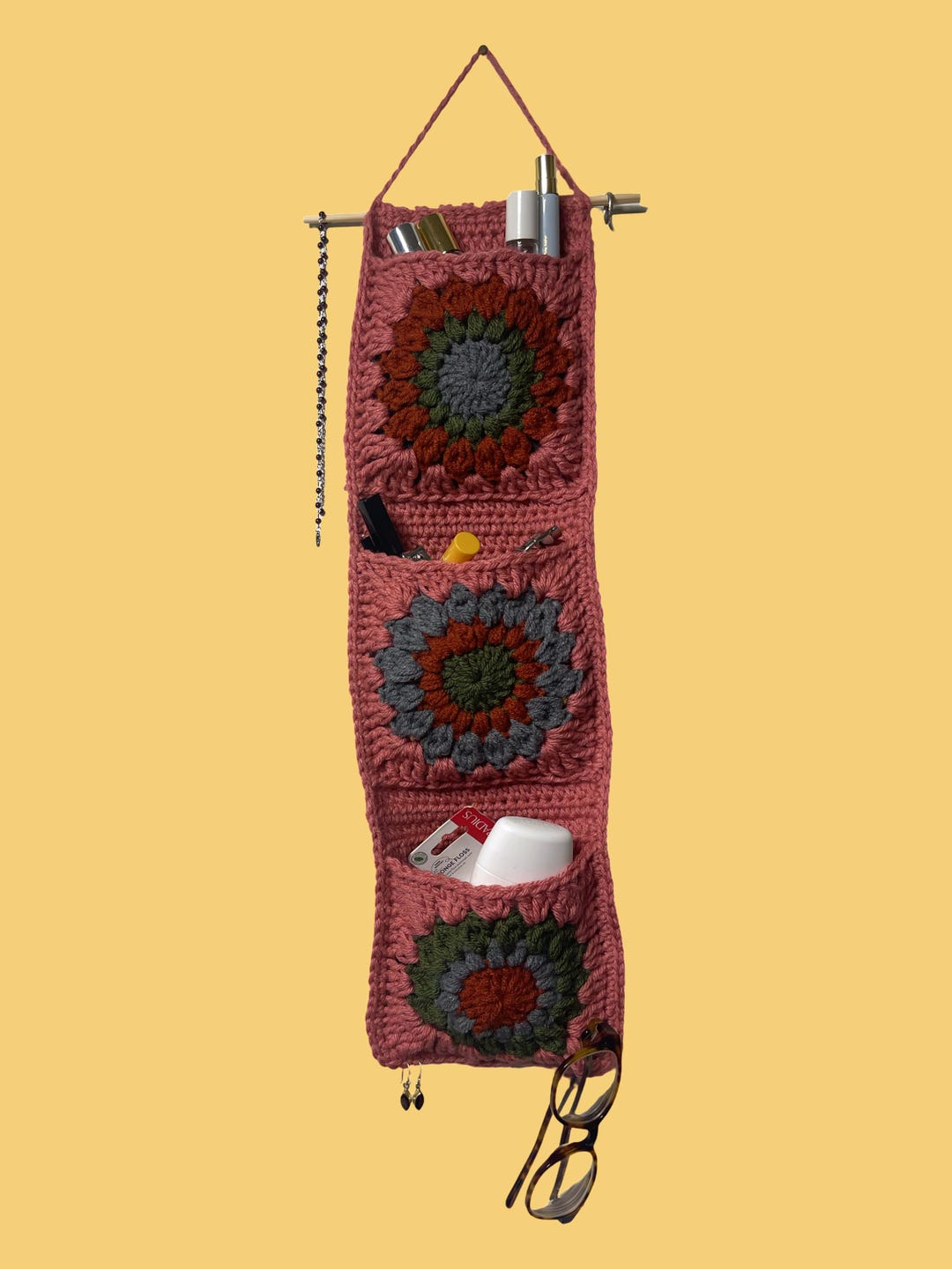 Crochet Wall Pockets • Granny Square Tapestry • Made to Order Crochet ...
