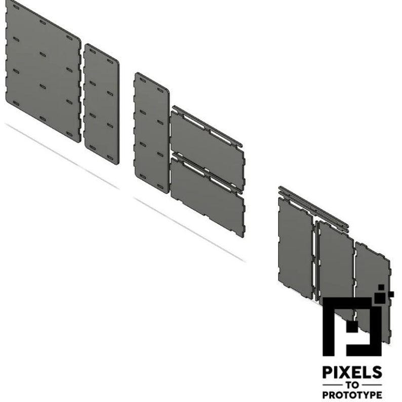 4-shelf Flatpack Storage Unit - Design Files - Download Now! Pixels to ...