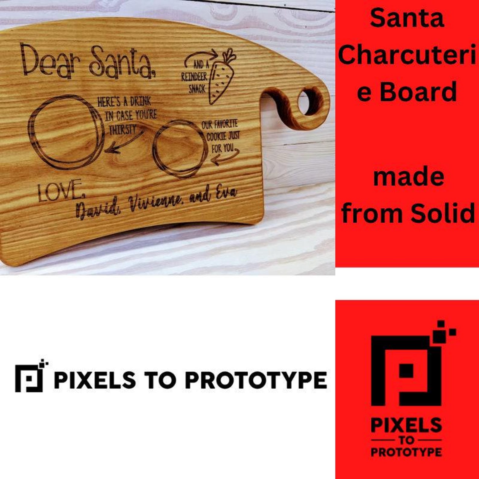 Santa Charcuterie Board Made From Solid, Local Hardwood - Etsy