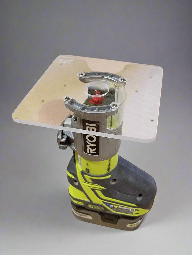 Ryobi P601 Router Base Plate — 6" × 6" Acrylic | Fits P601 PCL424B ...
