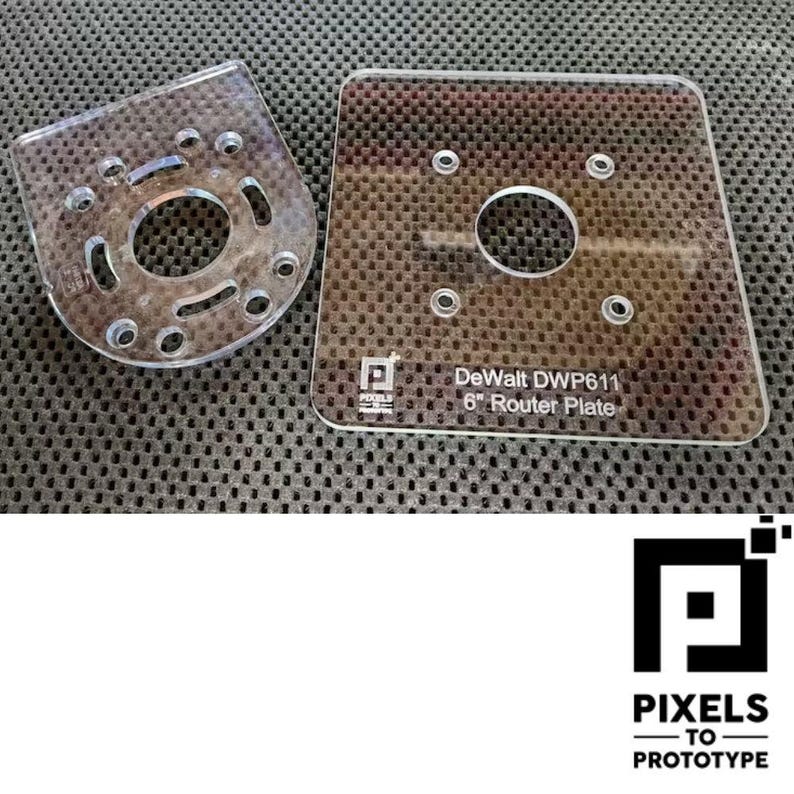 Acrylic Base for Dewalt DWP611 and 20v DCW600B Trim Router Large - 6in ...