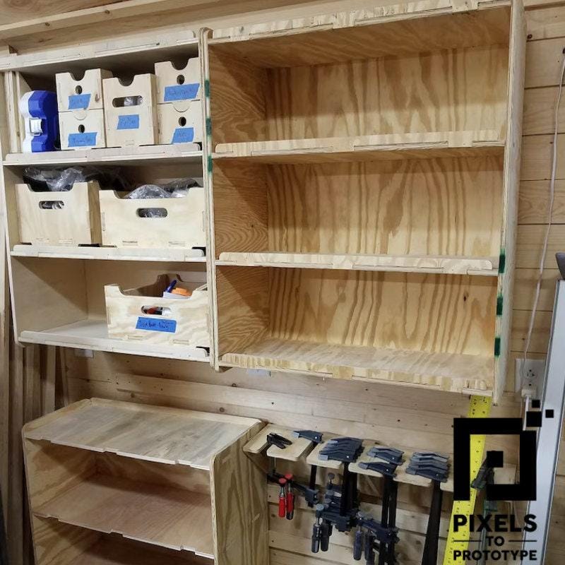 4-shelf Flatpack Storage Unit - Design Files - Download Now! Pixels to ...