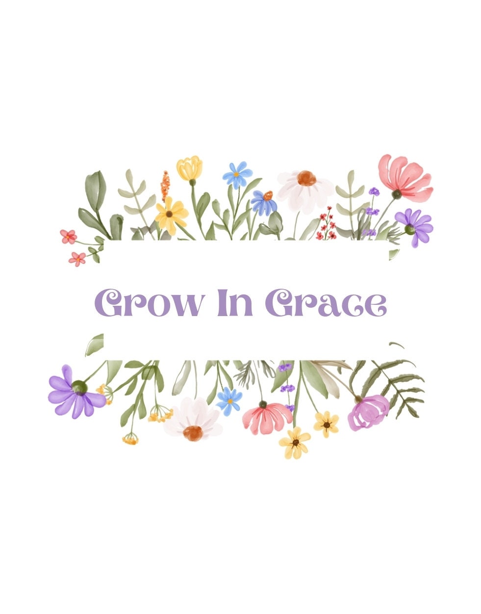 Grow in Grace, PNG, Digital Download - Etsy