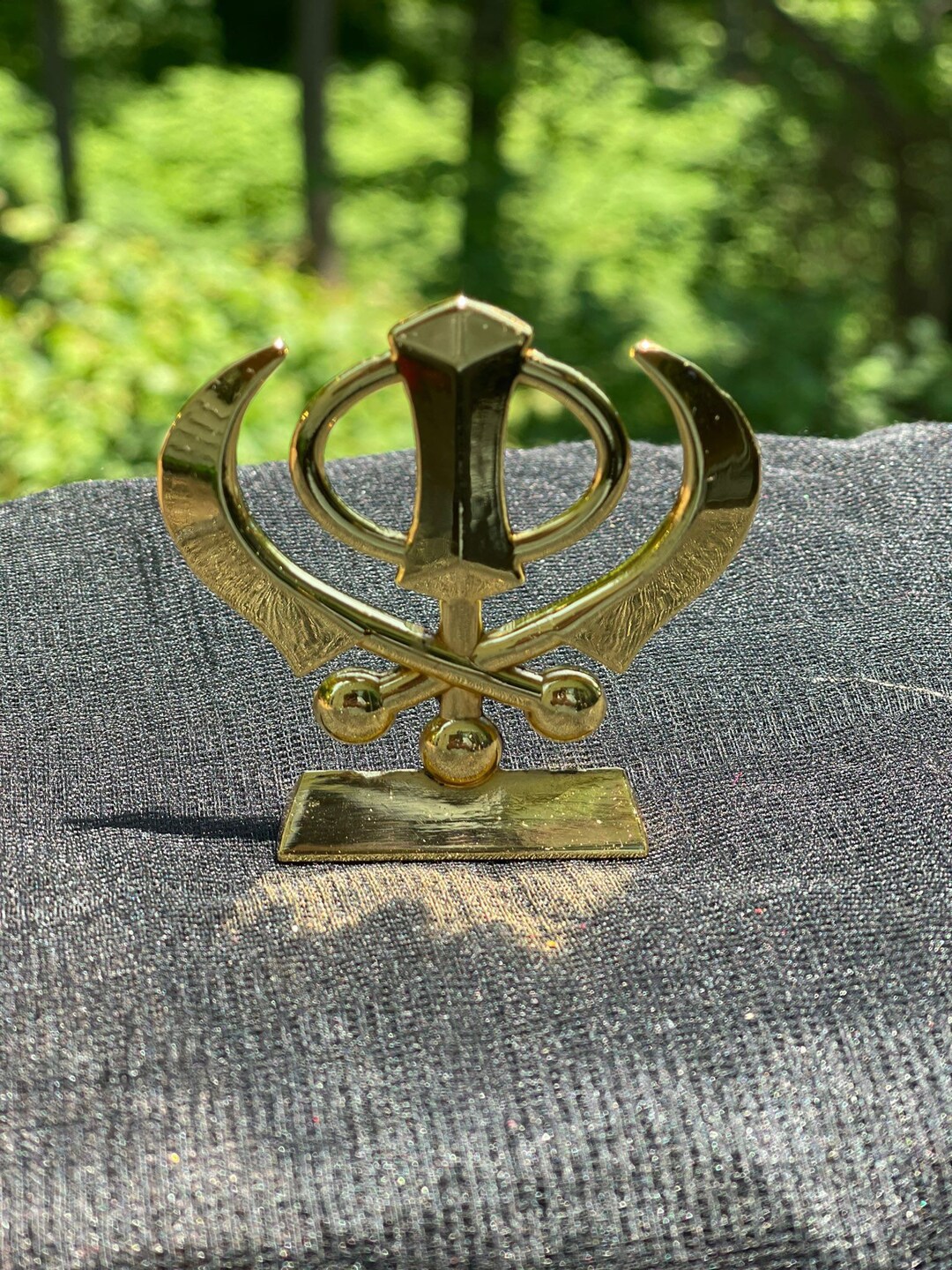 Khanda Car Dashbord Statue Golden Color - Etsy