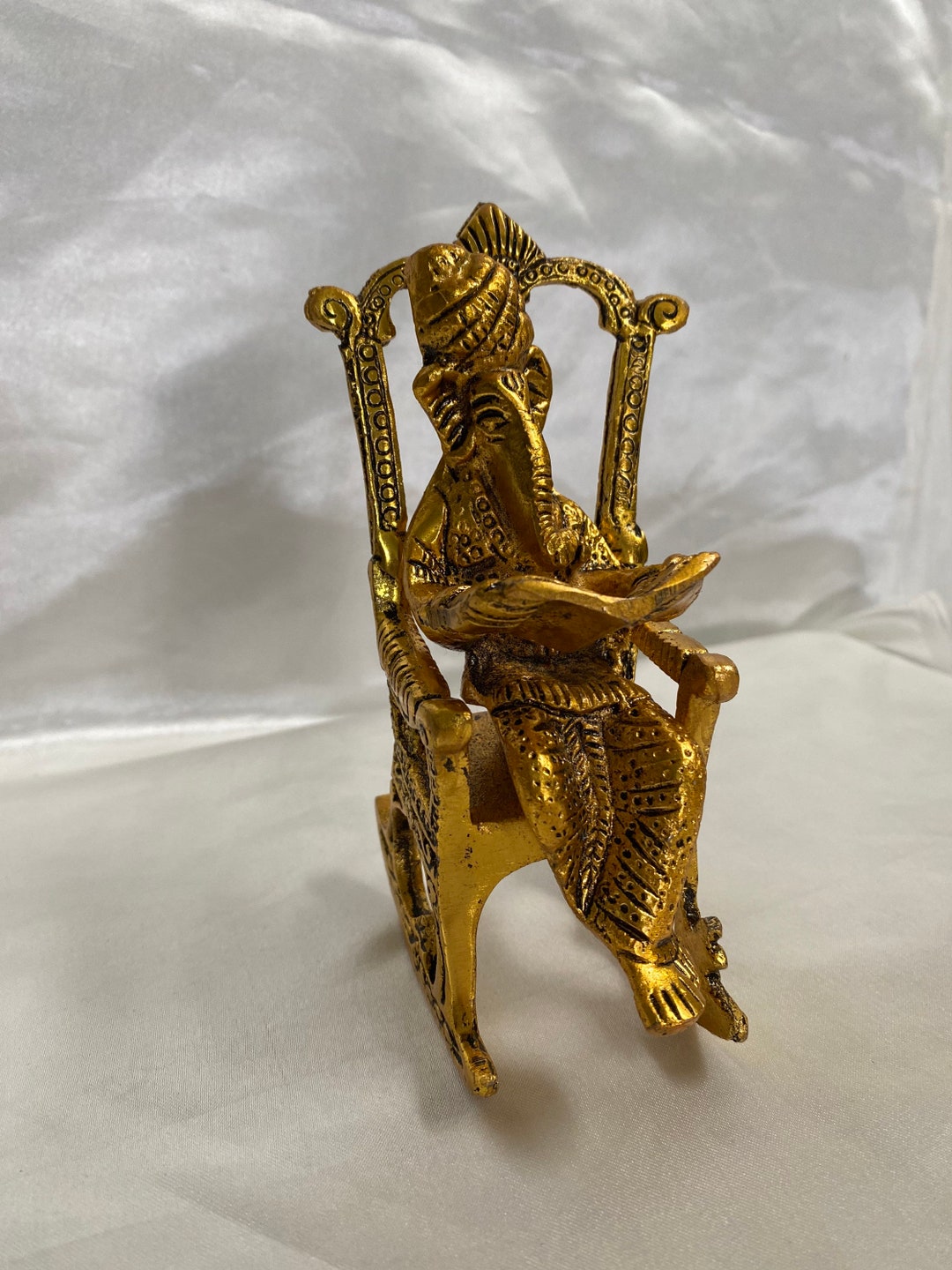 Ganesh Statue /brass Ganesha Statue /chair Ganesha/god of Good Luck ...