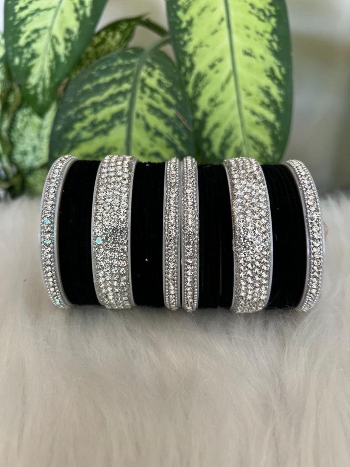 Set of Black & White Bangles - Etsy