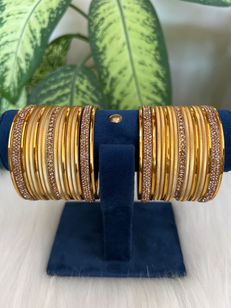 Beautiful Golden Bangles Set - Perfect Accessory - Etsy