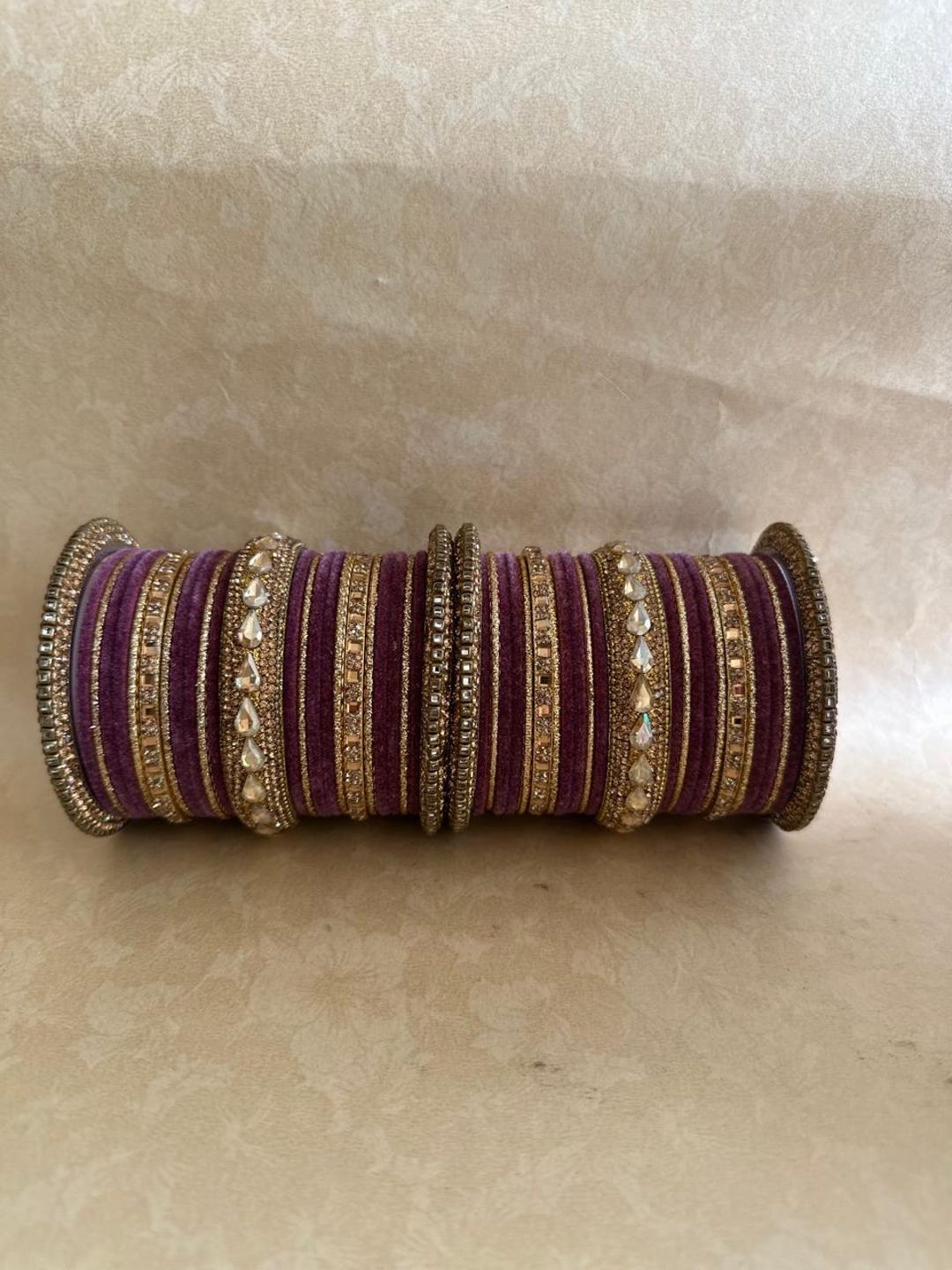 Wine Color Bangles With Embellishments(set of Two Hand ) - Etsy