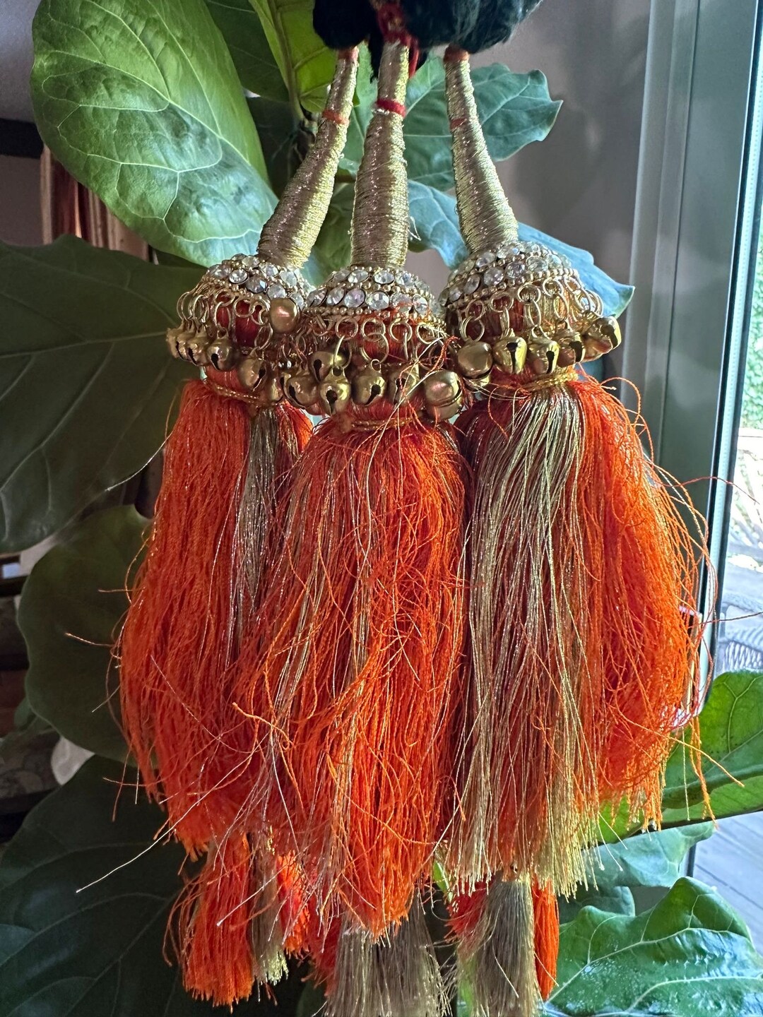 Orange & Golden Paranda Hair Braid Accessory W/tassels - Etsy
