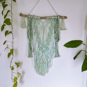 Blue Macrame Wall Hanging - Etsy