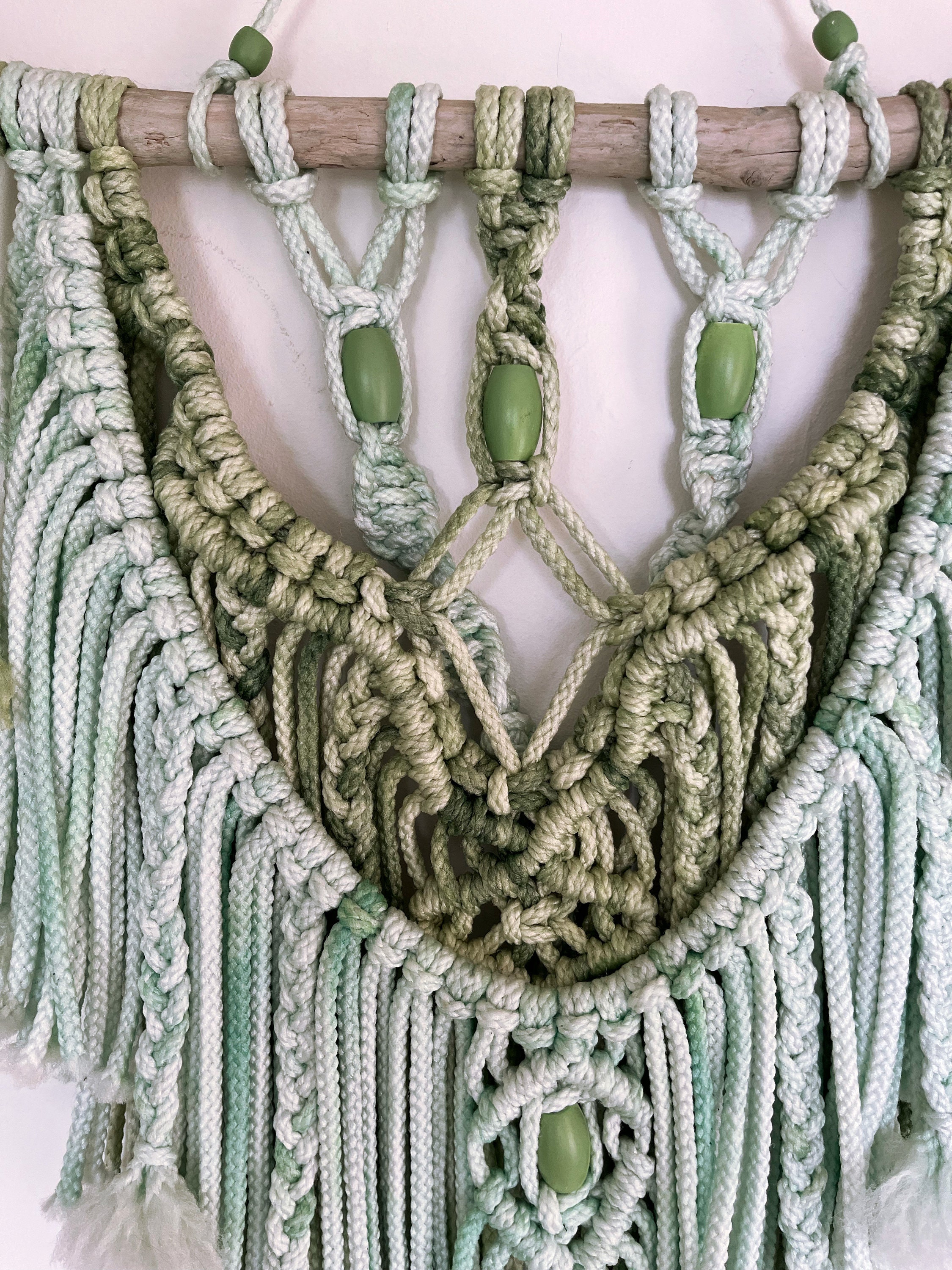 Green Macrame Wall Hanging - Etsy