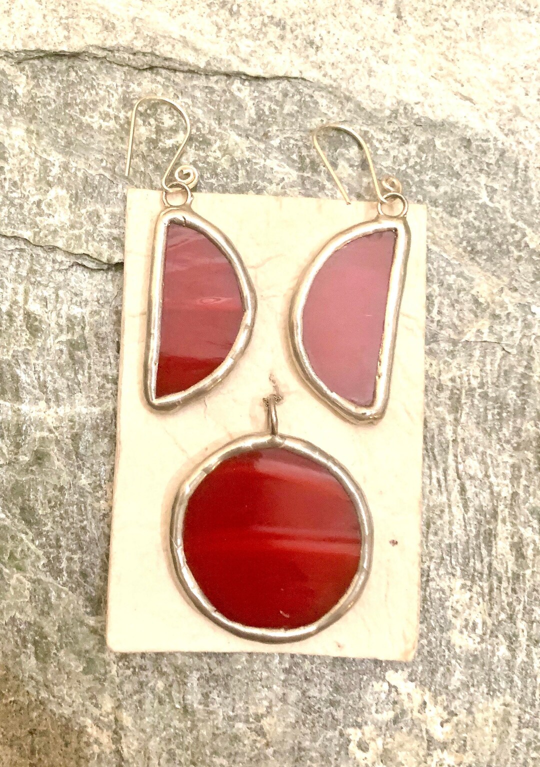 Mars Necklace and Earring Set Stained Glass Sterling Silver Stained ...