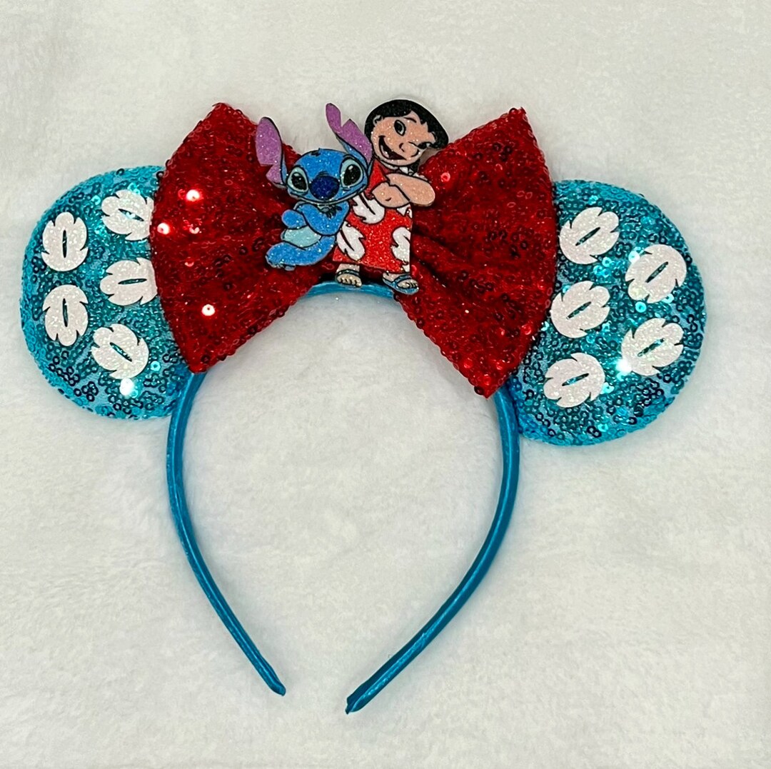 Lilo & Stitch Ohana Inspired Minnie Ears, Lilo and Stitch Headband Ears ...