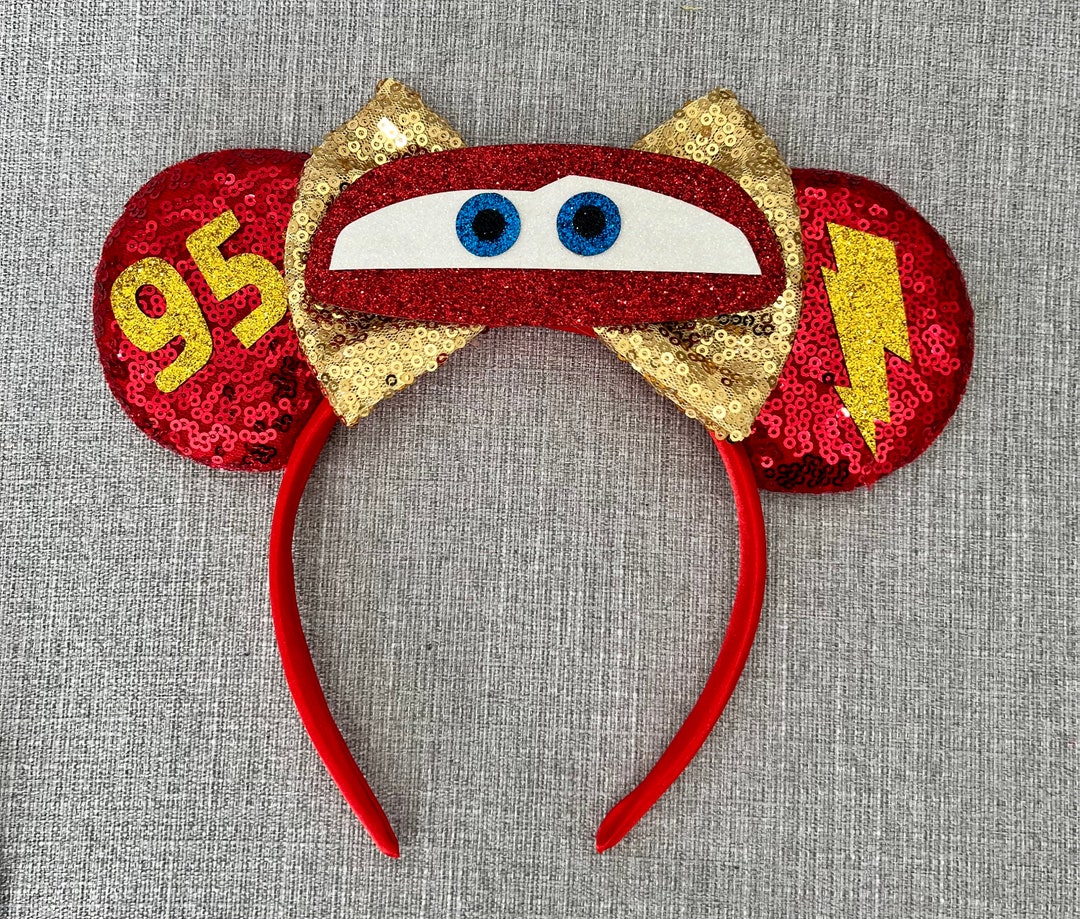 Lightning Mcqueen Race Car Headband Ears Girls, CARS Ears, Mcqueen Ears ...