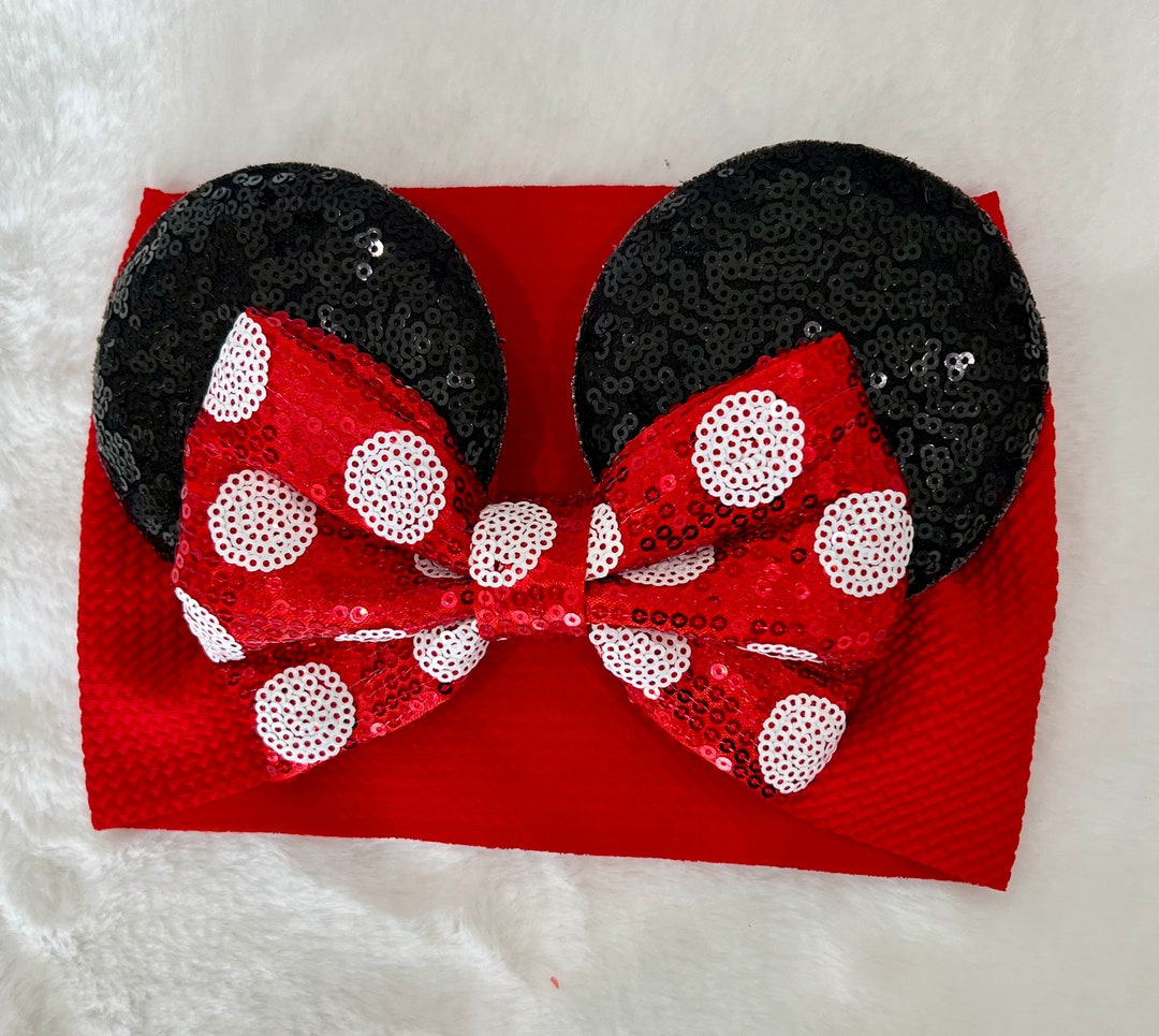 Red & Black Polka Dot Mouse Ears for Toddlers, Mouse Ears for Baby ...