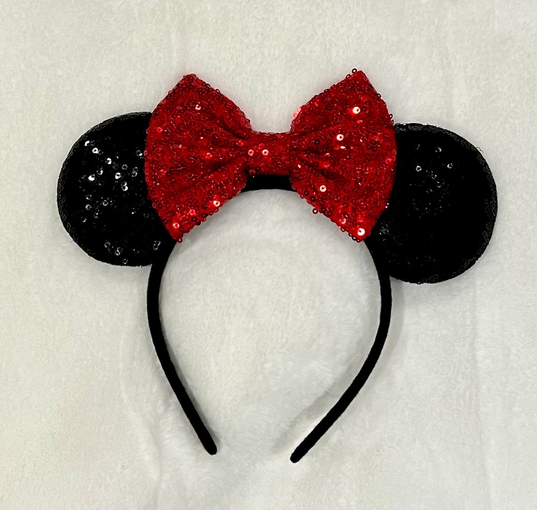 Mickey Ears, Red Bow Mickey Ears, Minnie Ears, Black Mouse Ears, Mouse ...