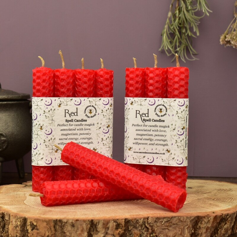 Red Beeswax Spell Candles - Etsy UK