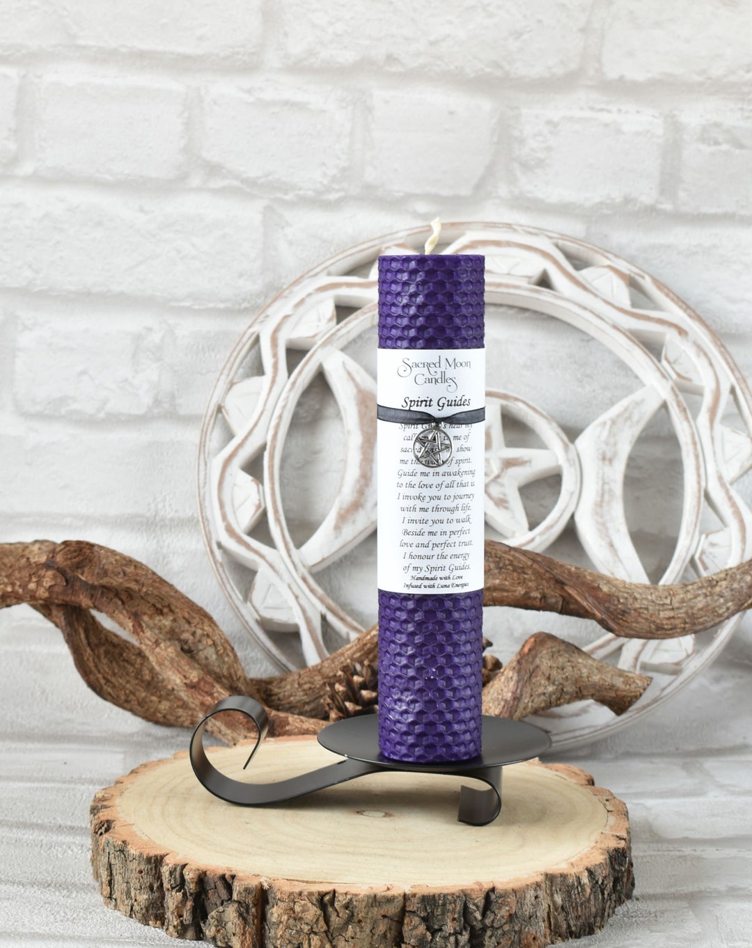 Spirit Guides Ritual Pillar Candle With Optional Chamberstick Candle ...