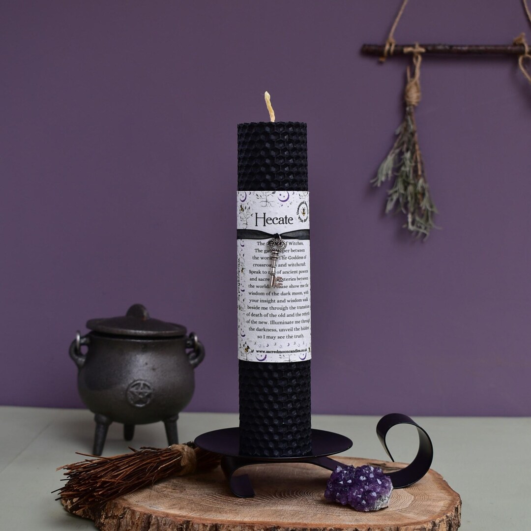 Goddess Hecate Ritual Candle: Beeswax Pillar, Witchcraft Altar, Pagan ...