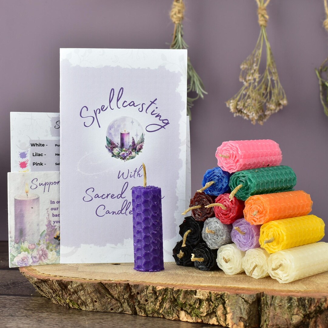Beeswax Mini Spell Candle Kit: 16 Color Candles, Booklet Chart - Etsy UK