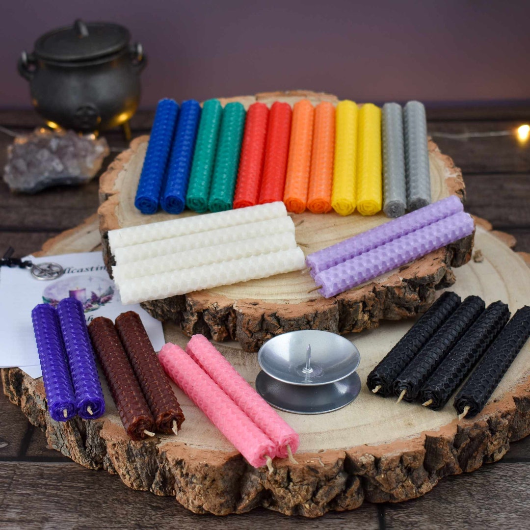 28 Mini Spell Candle Kit and Holder, Witch Starter Kit, Witchcraft ...