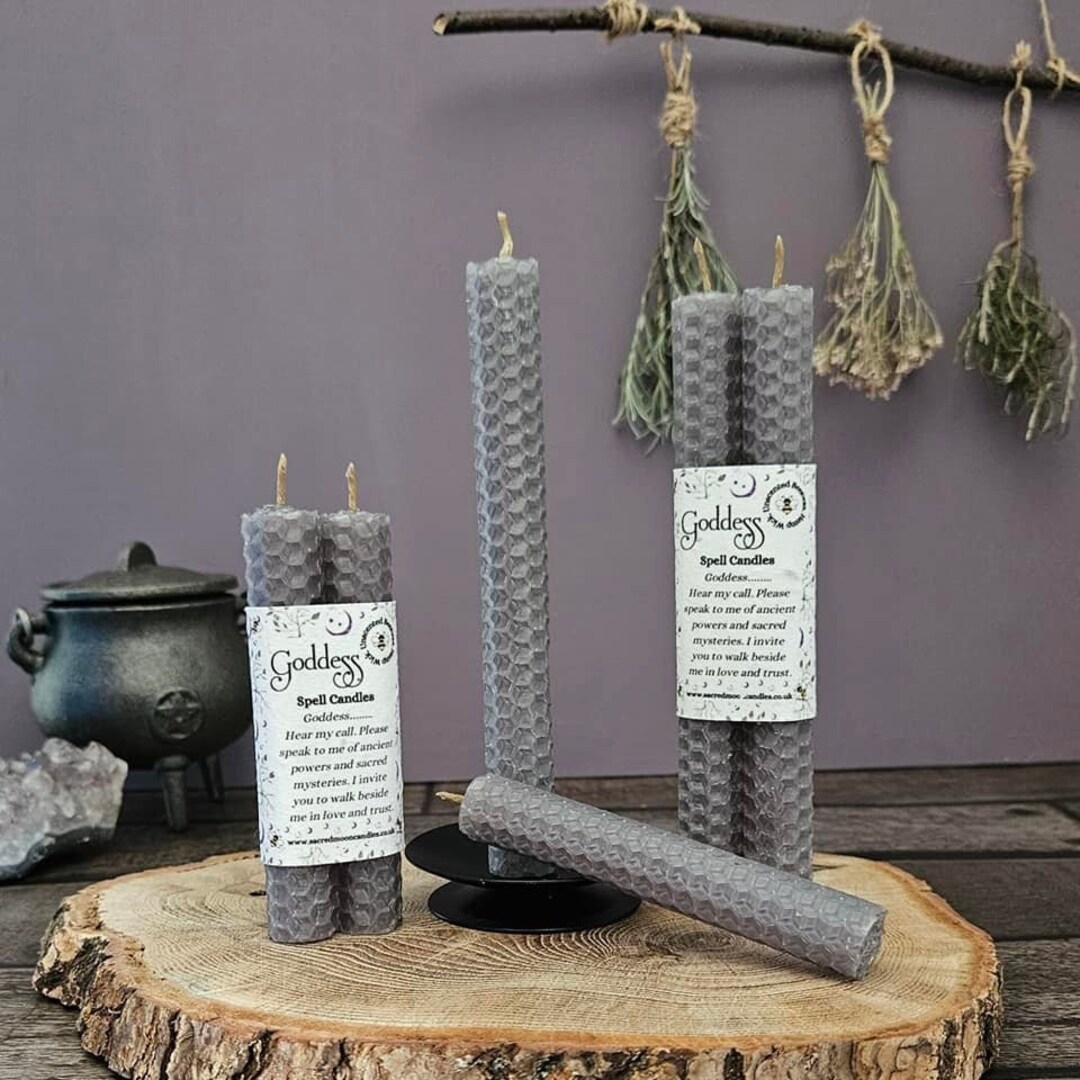Goddess Ritual Grey Spell Candles, Witchcraft Supplies, Meditation ...