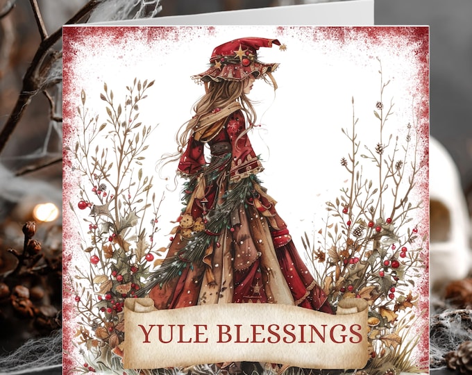 Yule Blessings Card: Pagan Christmas, Wiccan Sabbat, Magical Winter ...