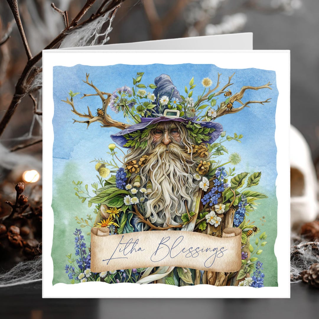 Litha Blessings Card, Green Man Wheel of the Year Sabbat - Etsy