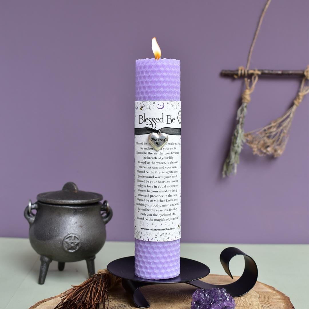 Blessed Be Ritual Pillar Candle, Wiccan Pagan Gift Ideas, Meditation ...