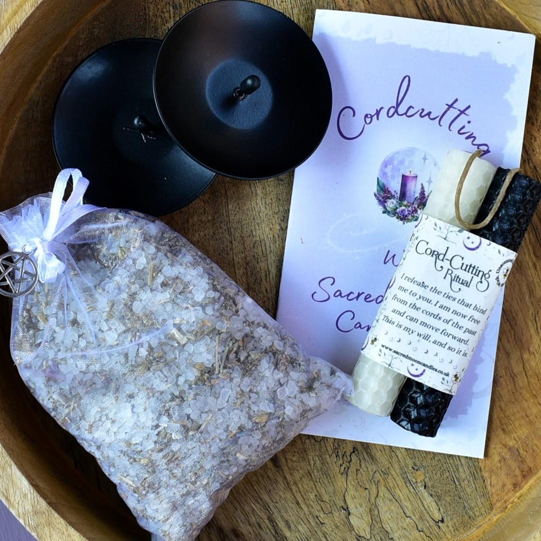Cord Cutting DIY Ritual Kit With Spell Candles, Instruction Booklet ...