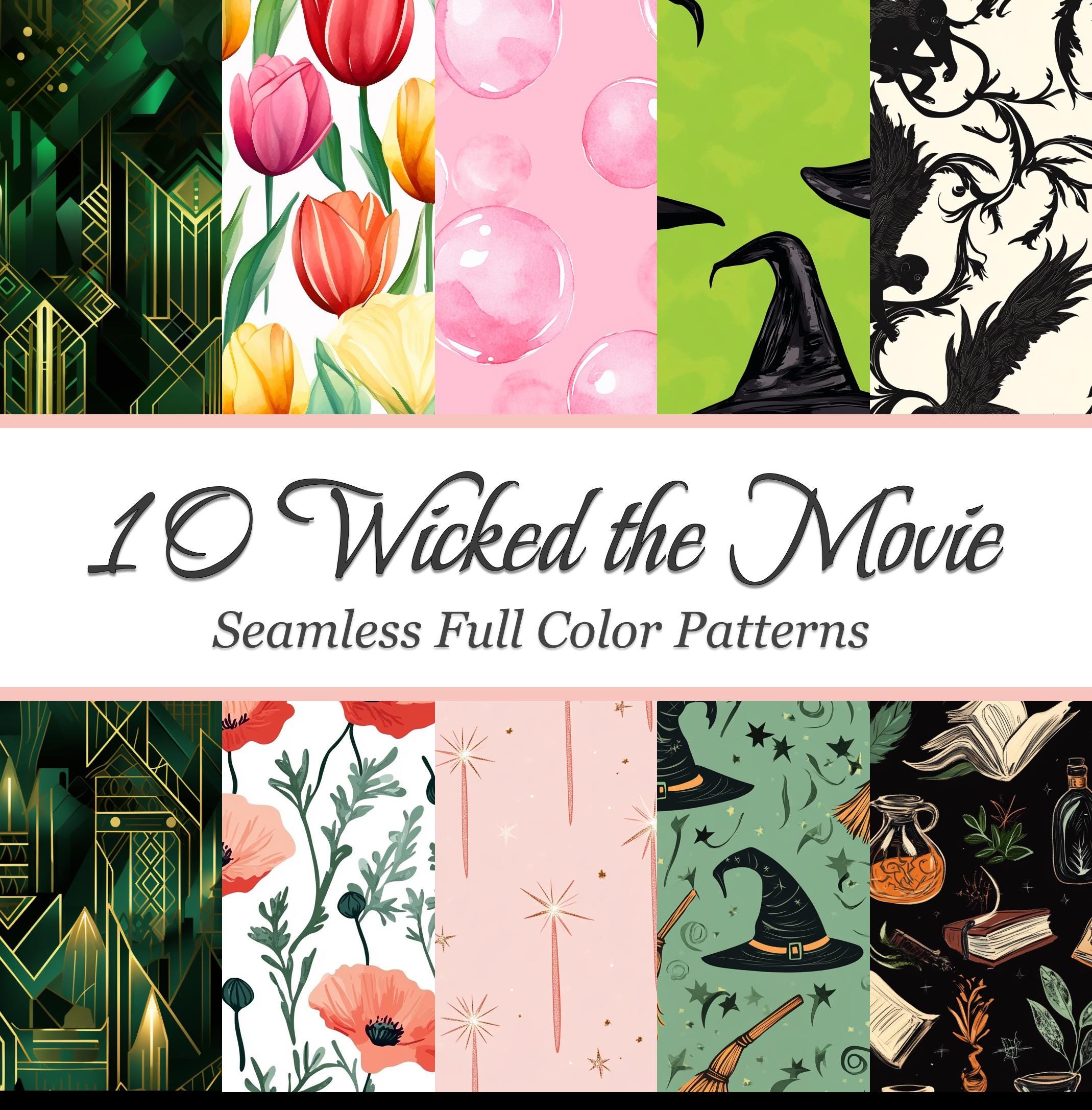 10 Wicked the Movie Patterns for Instant Download • Seamless • 12x12in ...
