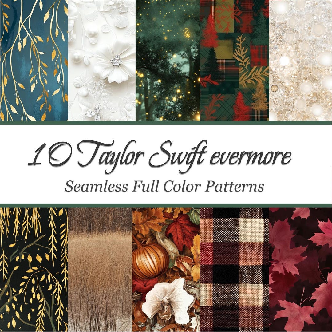 10 Taylor Swift Evermore Patterns for Instant Download Seamless 12x12in ...