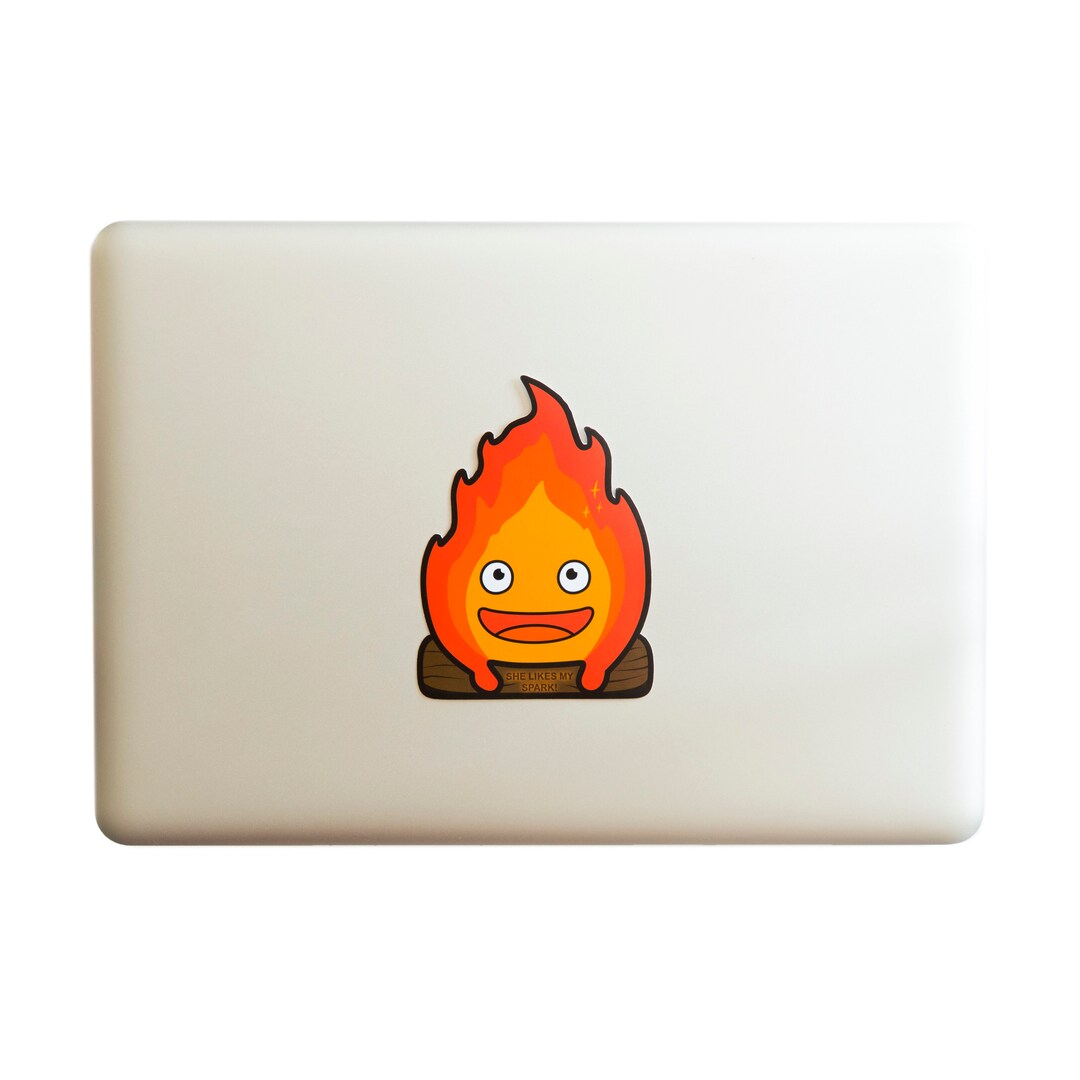 Calcifer Laptop Sticker - Anime Decal - Vinyl Decal - Waterproof ...
