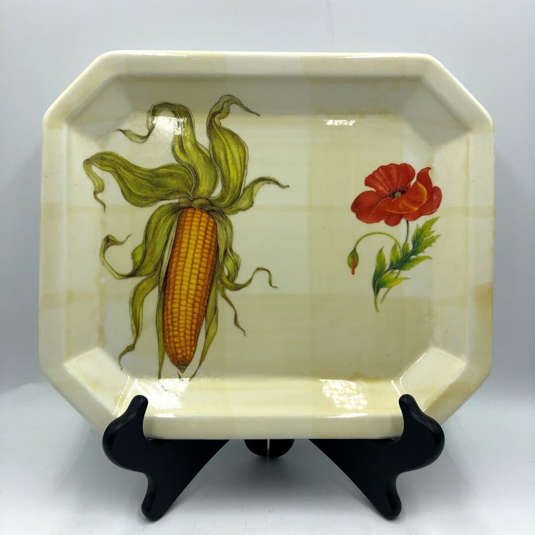 Ceramica Due Torri Set of 2 Square Platters Cornstalk Made in Italy ...