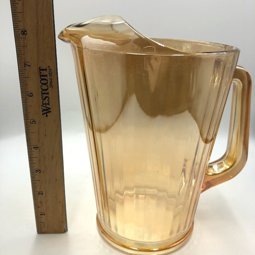 Vintage Orange Carnival Glass Pitcher With Handle - Etsy