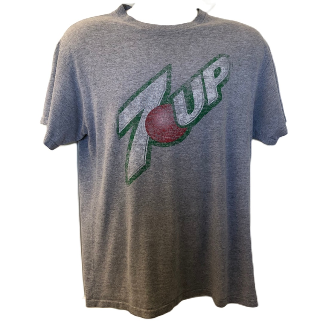 Vintage 7UP Men's Unisex Large Gray T-shirt Graphic Tee Soda ...