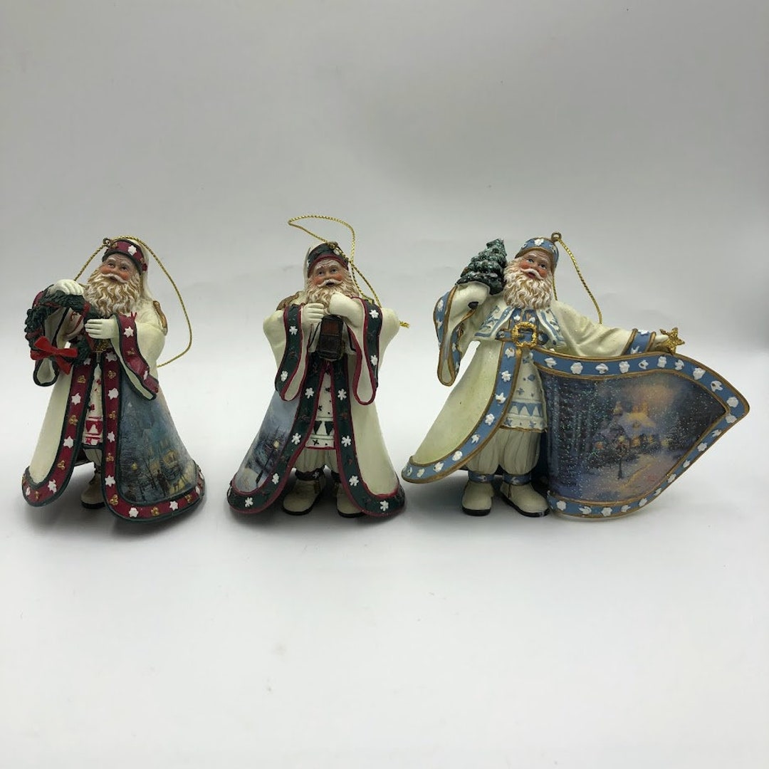 Vintage Ashton Drake 3 Set Santa Christmas Tree Ornaments Thomas ...