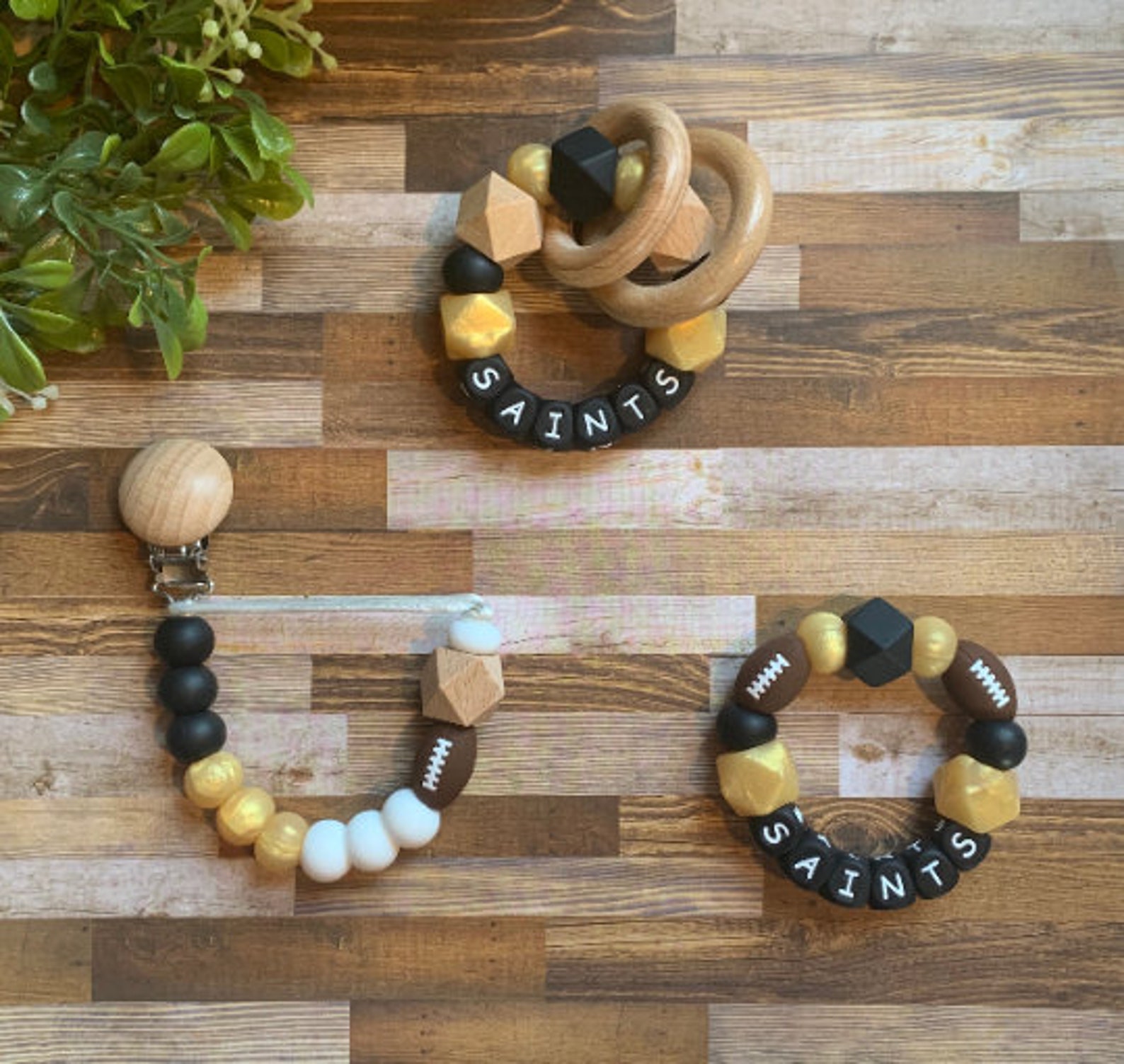 New Orleans Saints Toy Collection Pacifier Clip Loop - Etsy