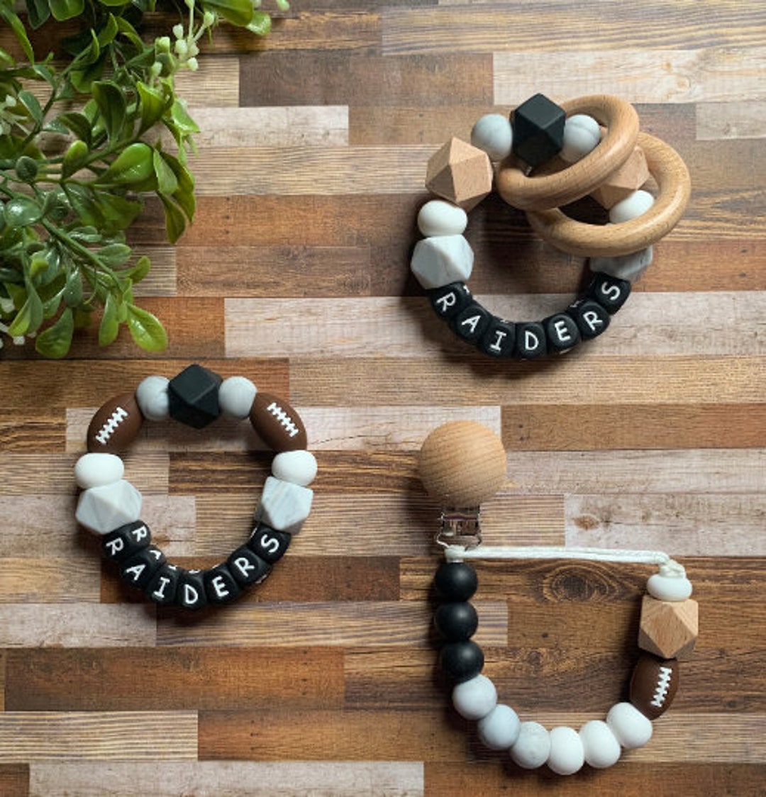 Las Vegas Raiders Toy Collection - Pacifier Clip - Loop Rattle - Go ...