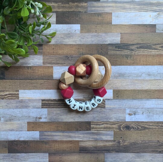 San Francisco 49ers Toy Collection Pacifier Clip Rattle - Etsy