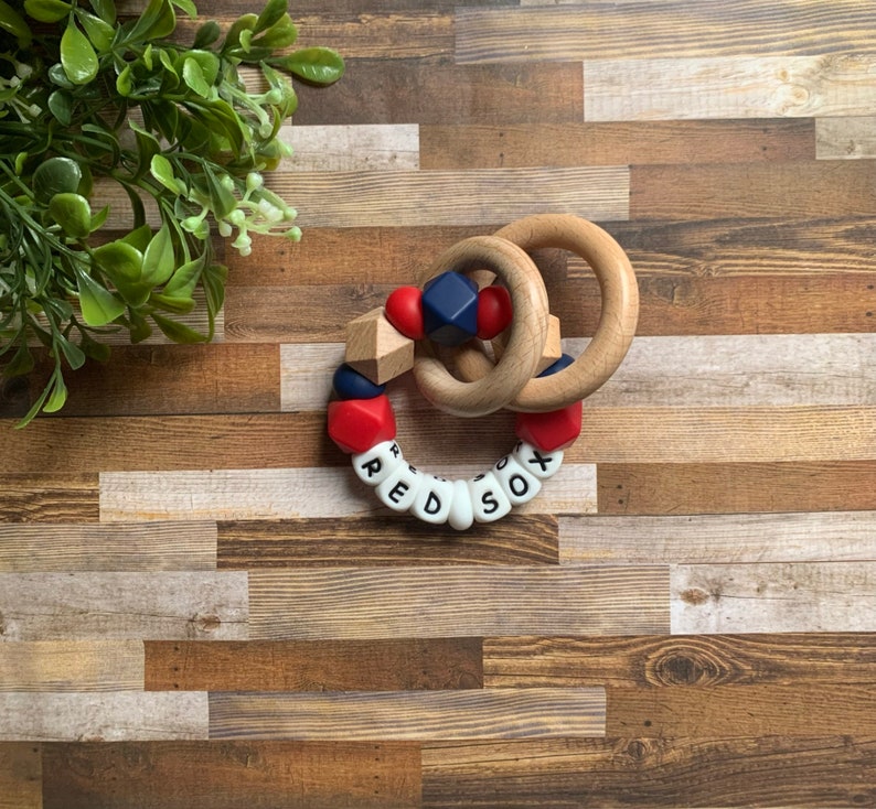 Boston Red Sox Toy Collection Pacifier Clip Rattle Baby | Etsy