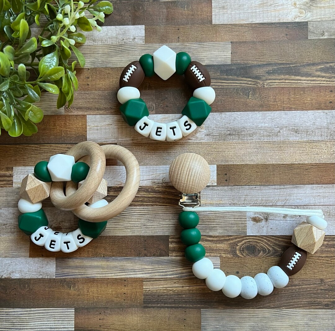 New York Jets Toy Collection - Jets Pacifier Clip, Rattle - Go Jets ...