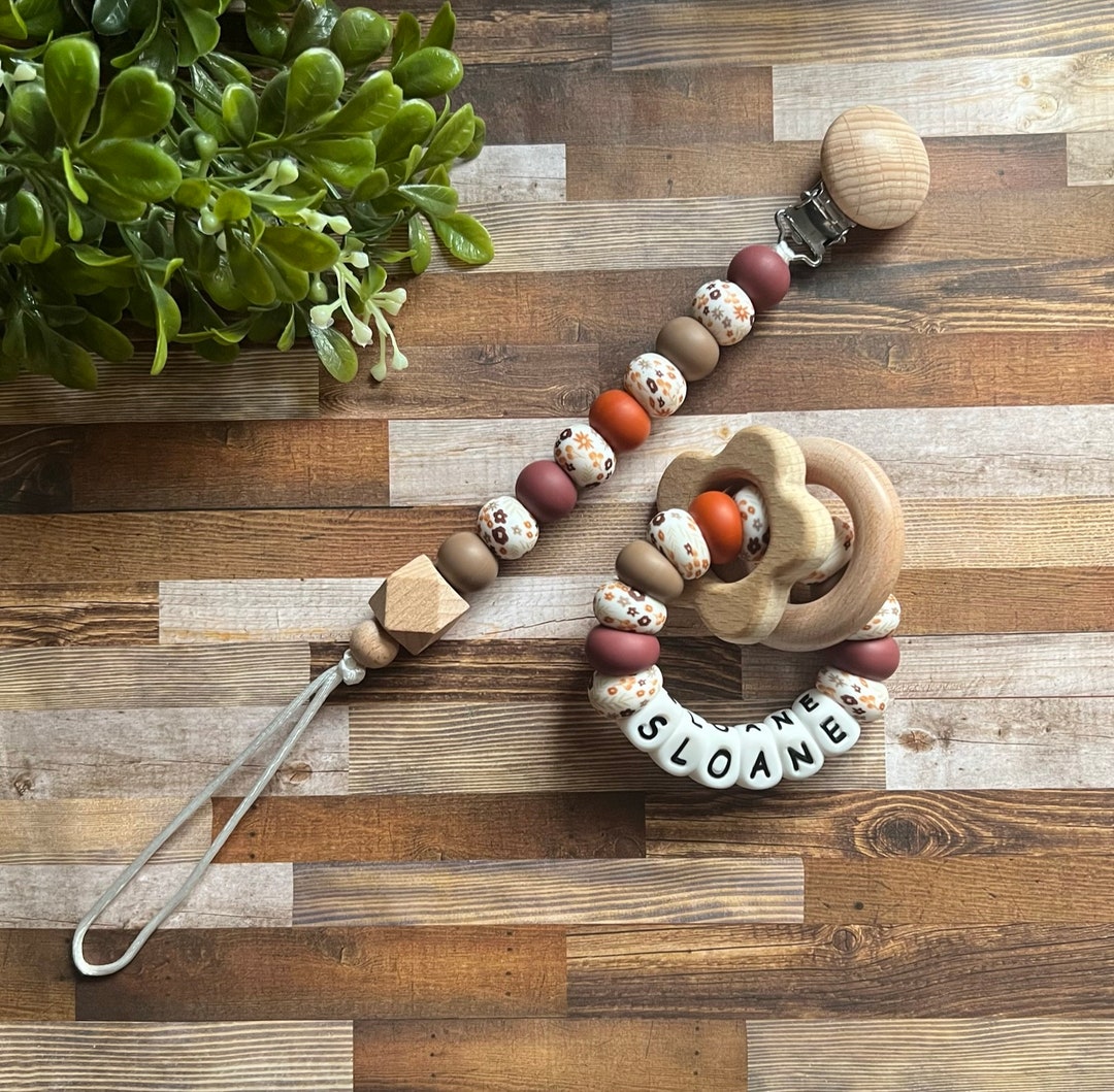 Fall Floral Toy Collection - Pacifier Clip - Personalized Rattle Toy ...