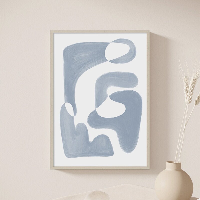 Blue Geometric Art - Etsy