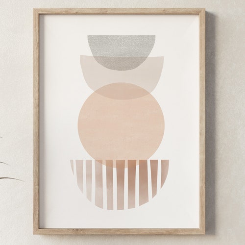 Beige Print Neutral Wall Art Minimalist Painting Printable - Etsy